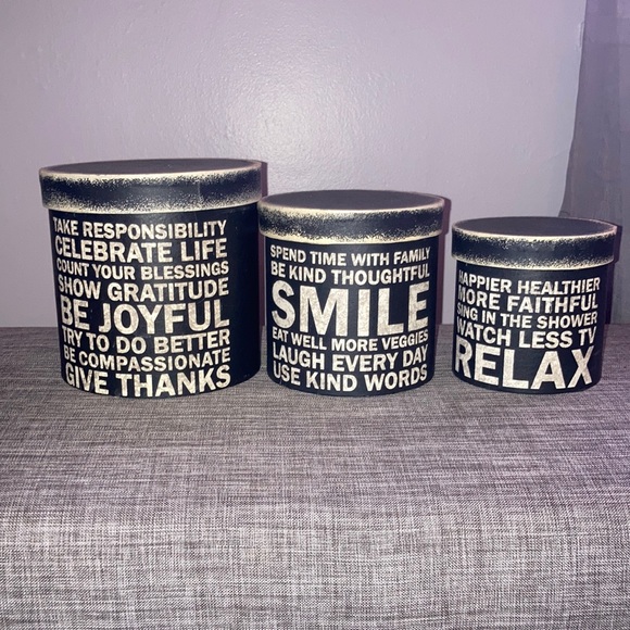 Audrey’s | Accents | Decor Stackable Boxes With Positive Quotes | Poshmark